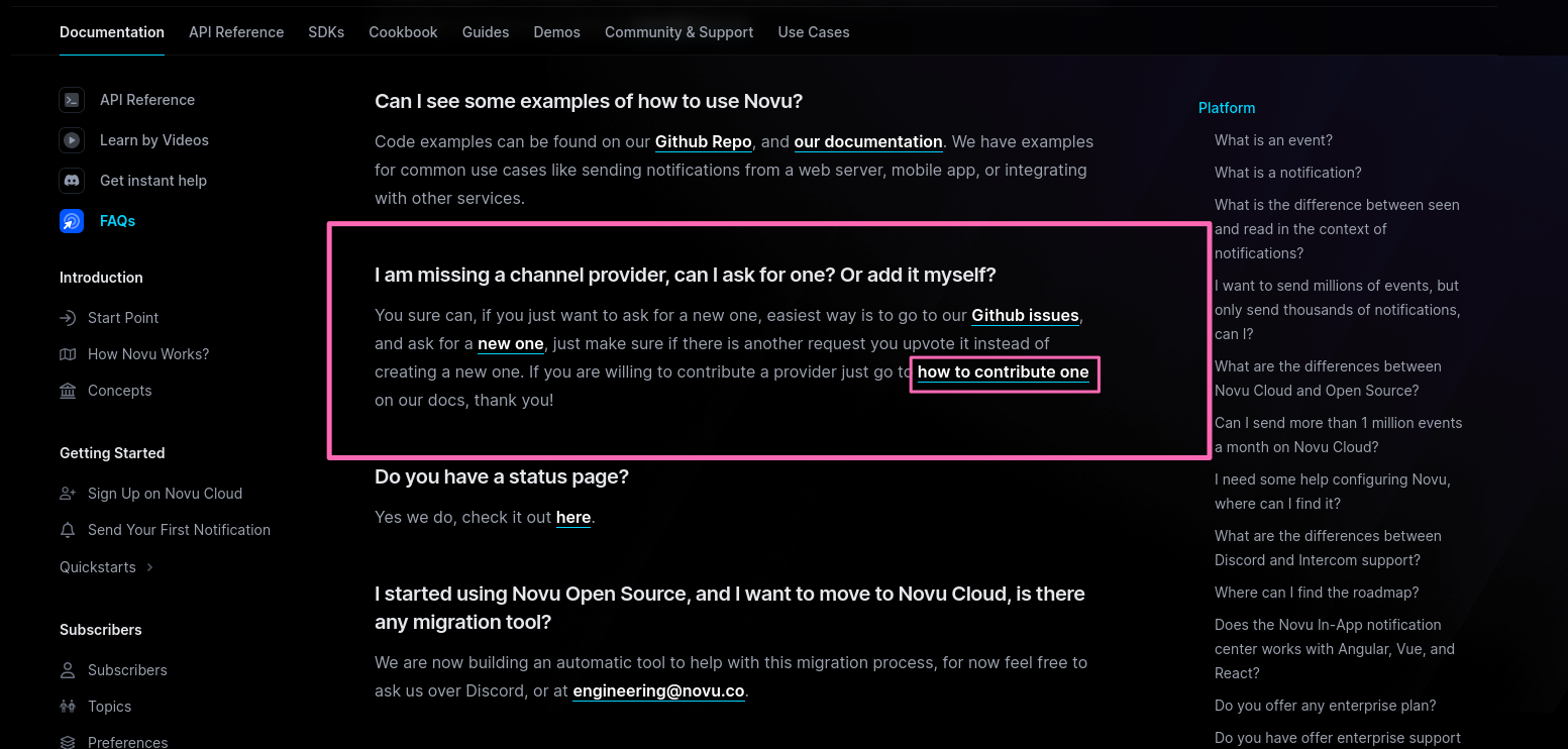 Wrong redirect url in FAQ Section of docs · Issue #176 · novuhq/docs · GitHub