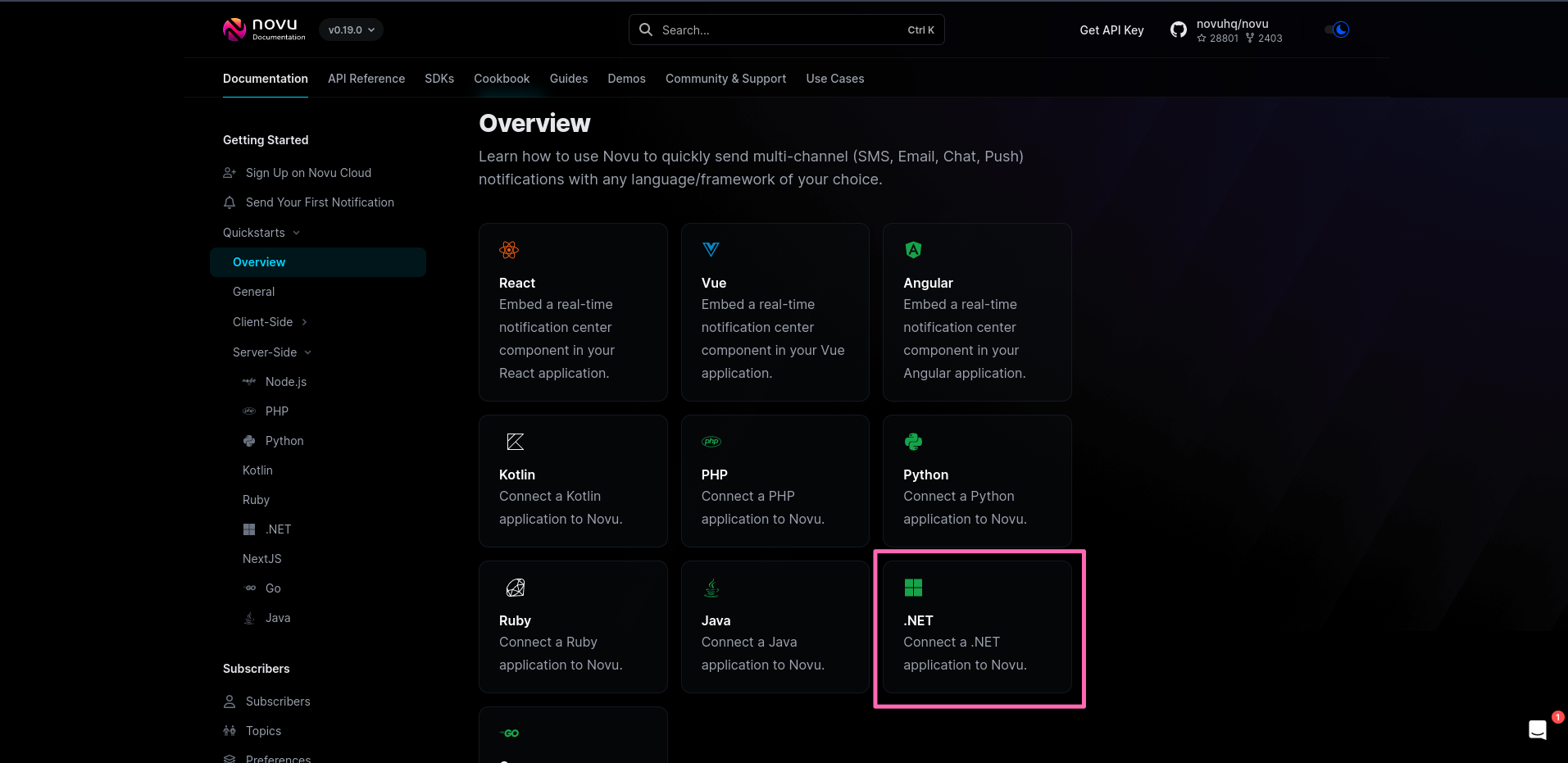 Mistake in the redirect url of .NET quickstart in different section · Issue #181 · novuhq/docs ...