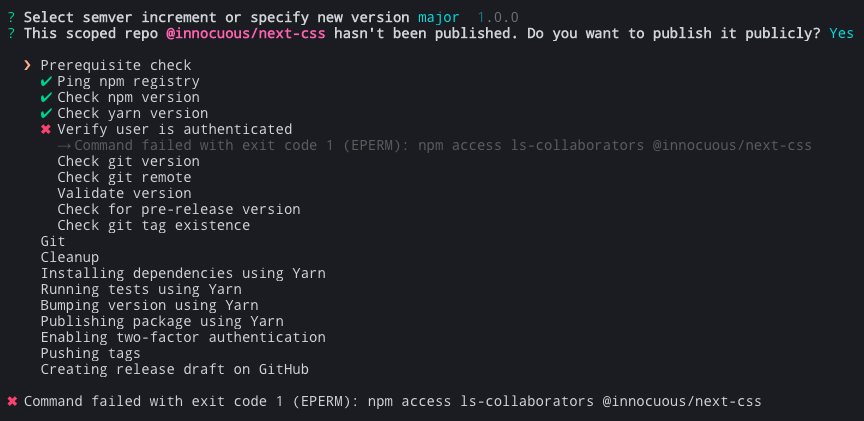 New package instructions don't work · Issue #462 · sindresorhus/np · GitHub