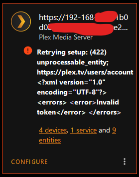 Plex integration broken after resetting Plex account password · Issue #77521 · home-assistant ...