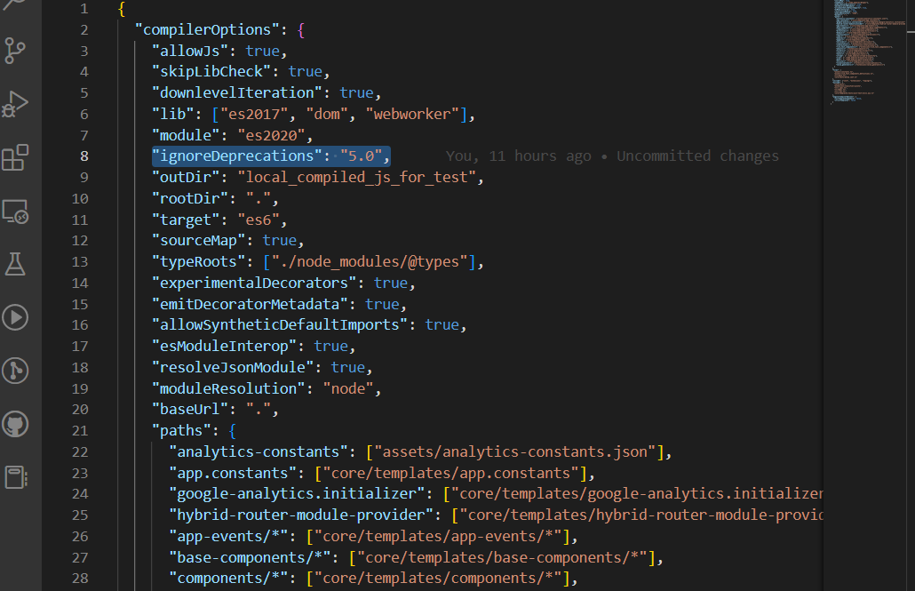 [BUG]: Deprecated command found in "tsconfig.json" for new version of typescript · Issue #17066 ...