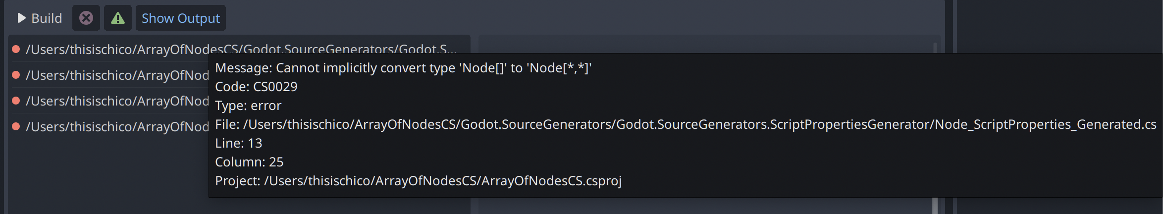 Bug with multidimensional arrays of nodes C# · Issue #65885 · godotengine/godot · GitHub
