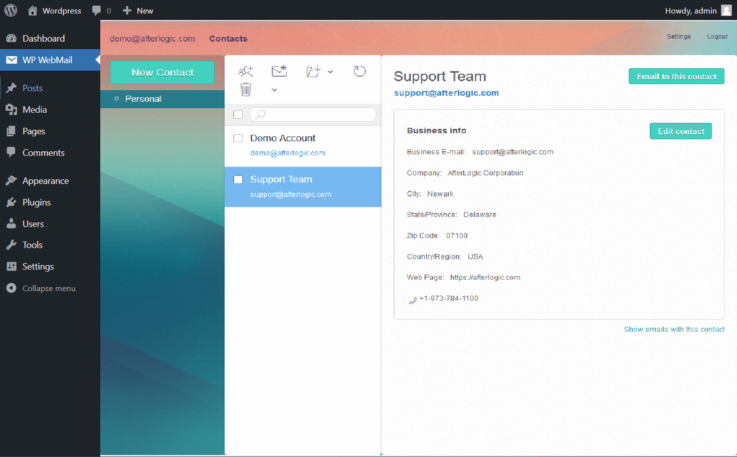 GitHub - jrdevelopr/webmaillite: Wordpress Plugin Integrated with ...