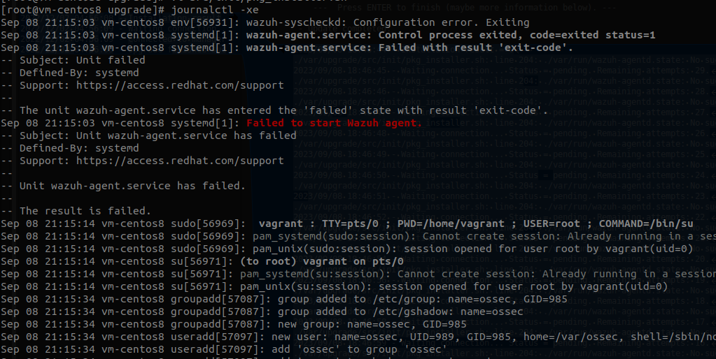 Unable to Upgrade linux agent from 3.13.6 to 4.6.0 · Issue #18965 · wazuh/wazuh · GitHub