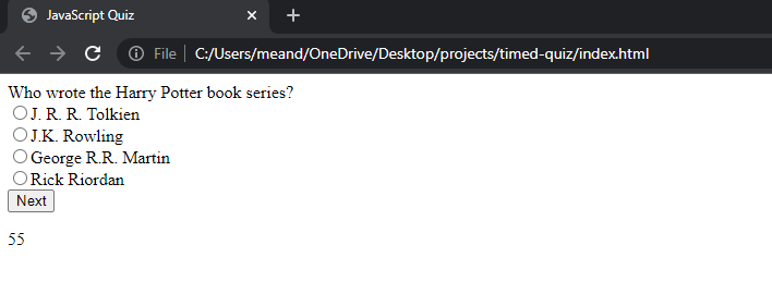 GitHub - Damon-Hansen/timed-quiz