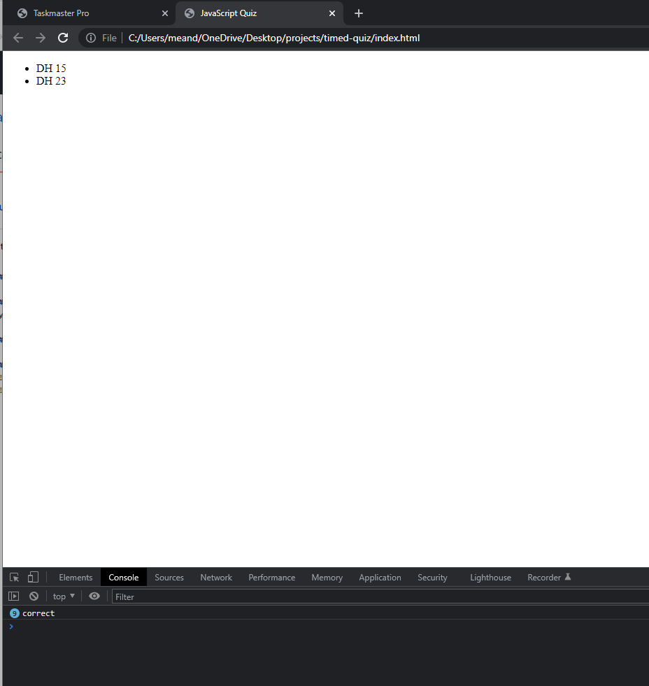 GitHub - Damon-Hansen/timed-quiz