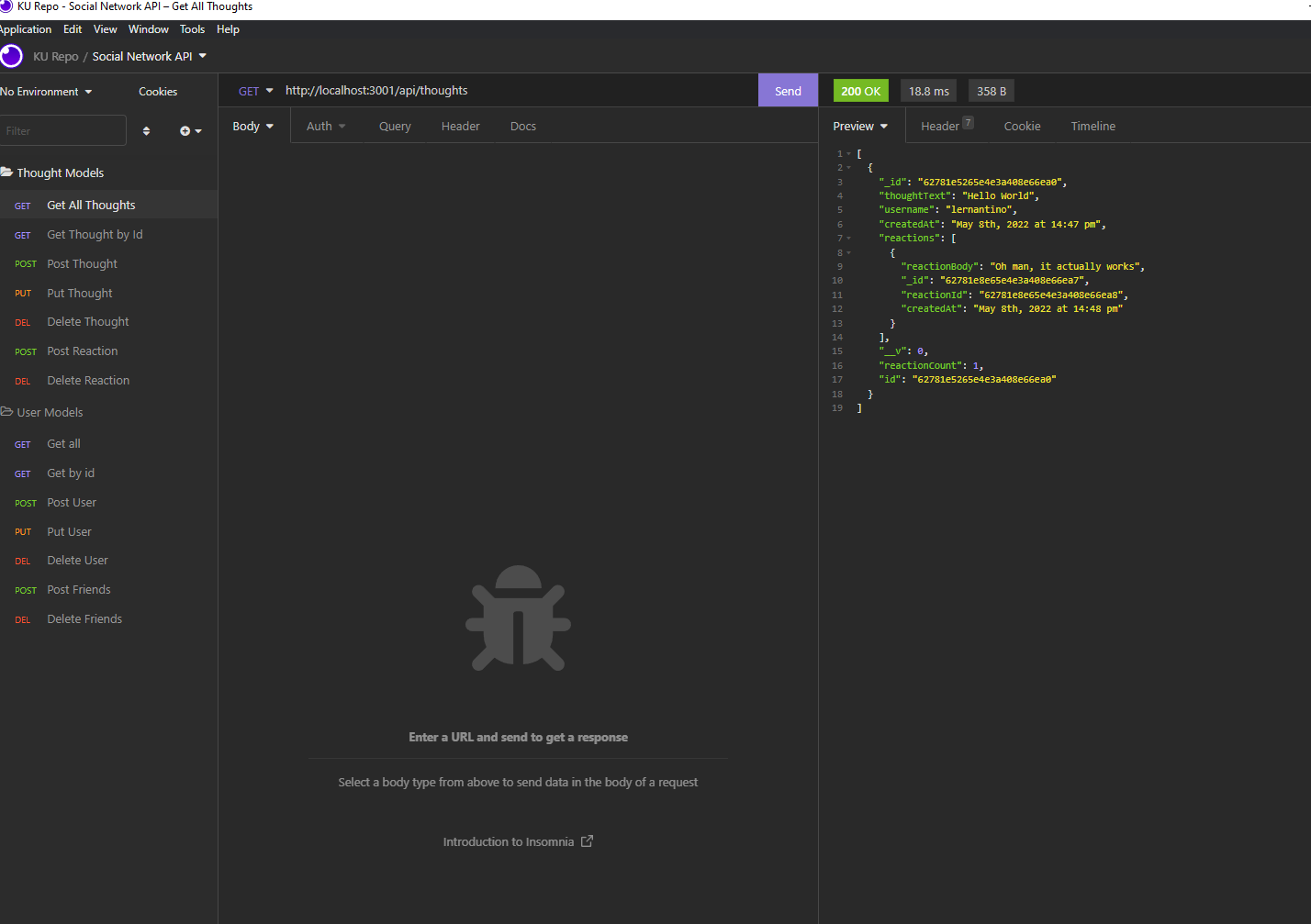 GitHub - Damon-Hansen/Social-Networking-w-Mongo: Back-end project that ...