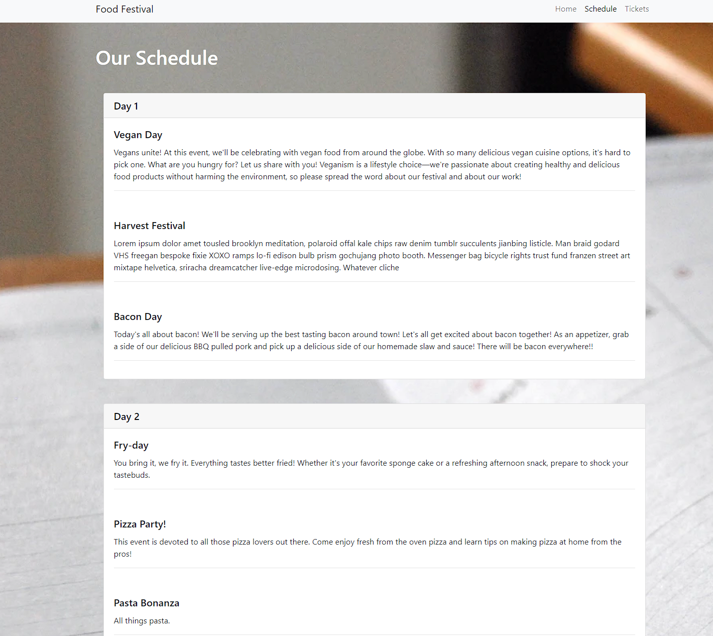 GitHub - Damon-Hansen/food-festival