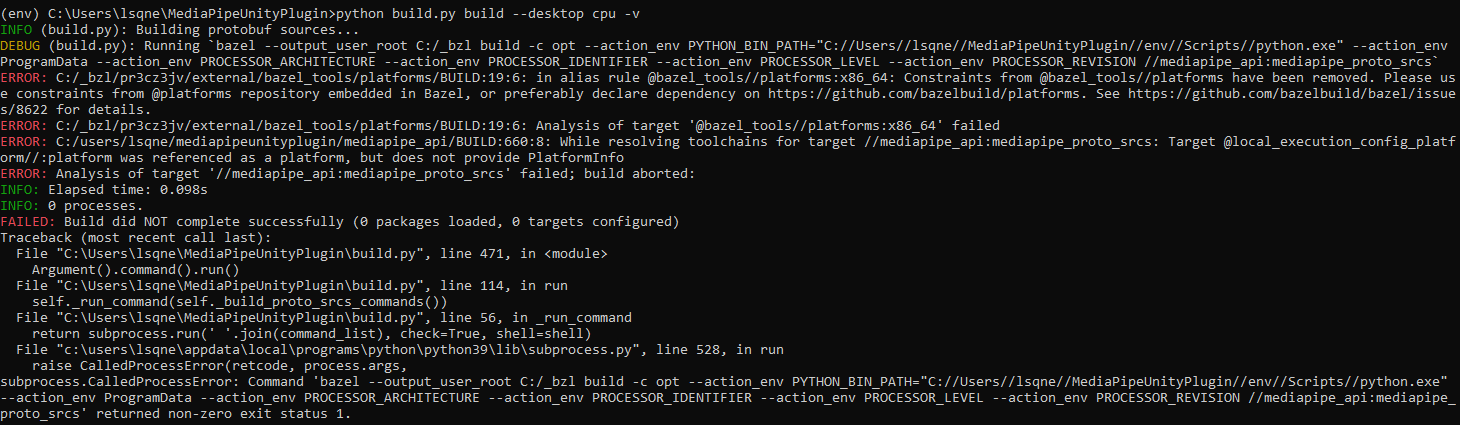 Warning message indicates that the constraints from @bazel_tools ...