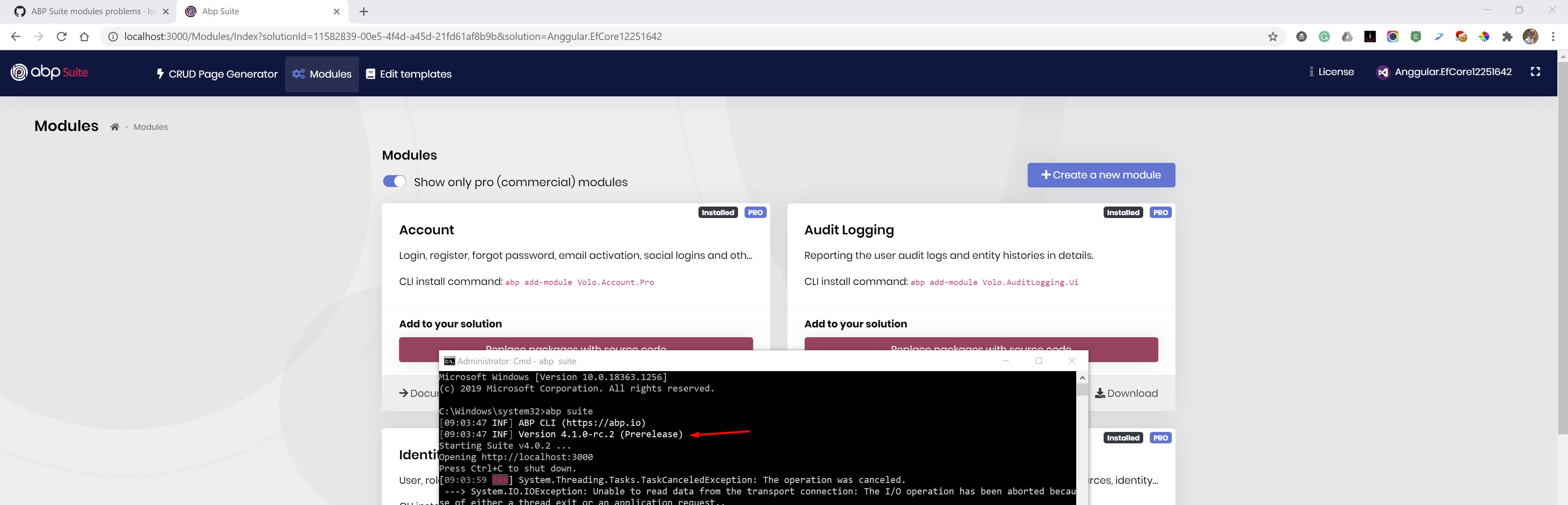 ABP Suite modules problems · Issue #6908 · abpframework/abp · GitHub