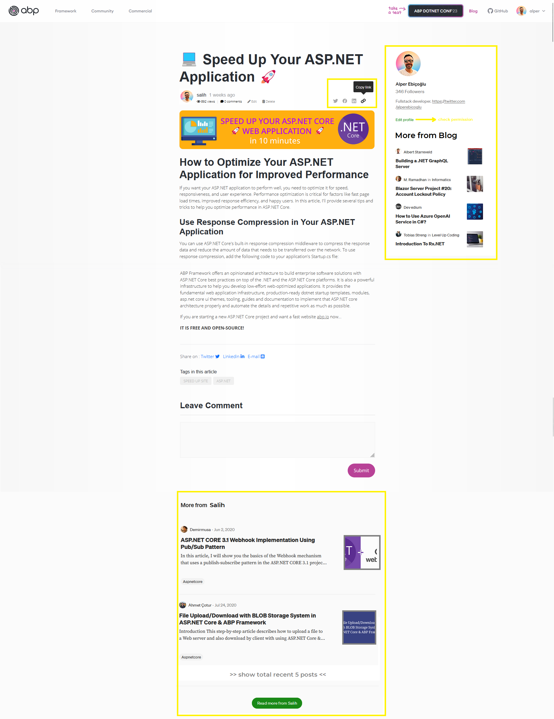 Improve Blog Detail Page · Issue 16415 · Abpframework Abp · Github