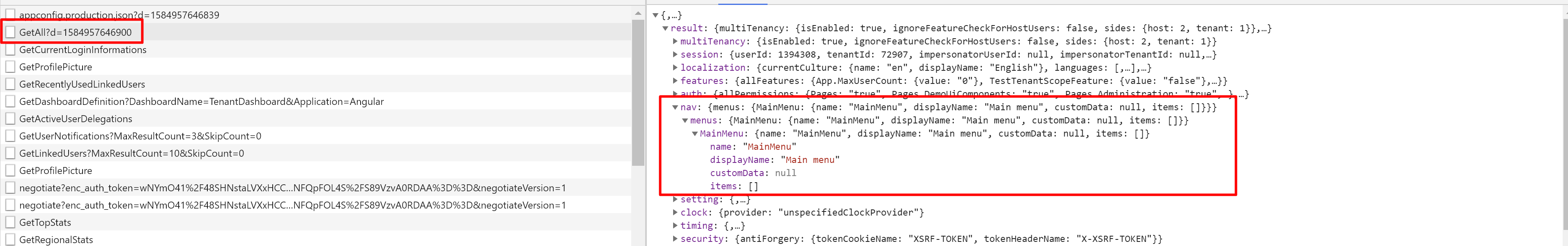 Add NavigationMenu to the application-configuration action · Issue #3312 · abpframework/abp · GitHub
