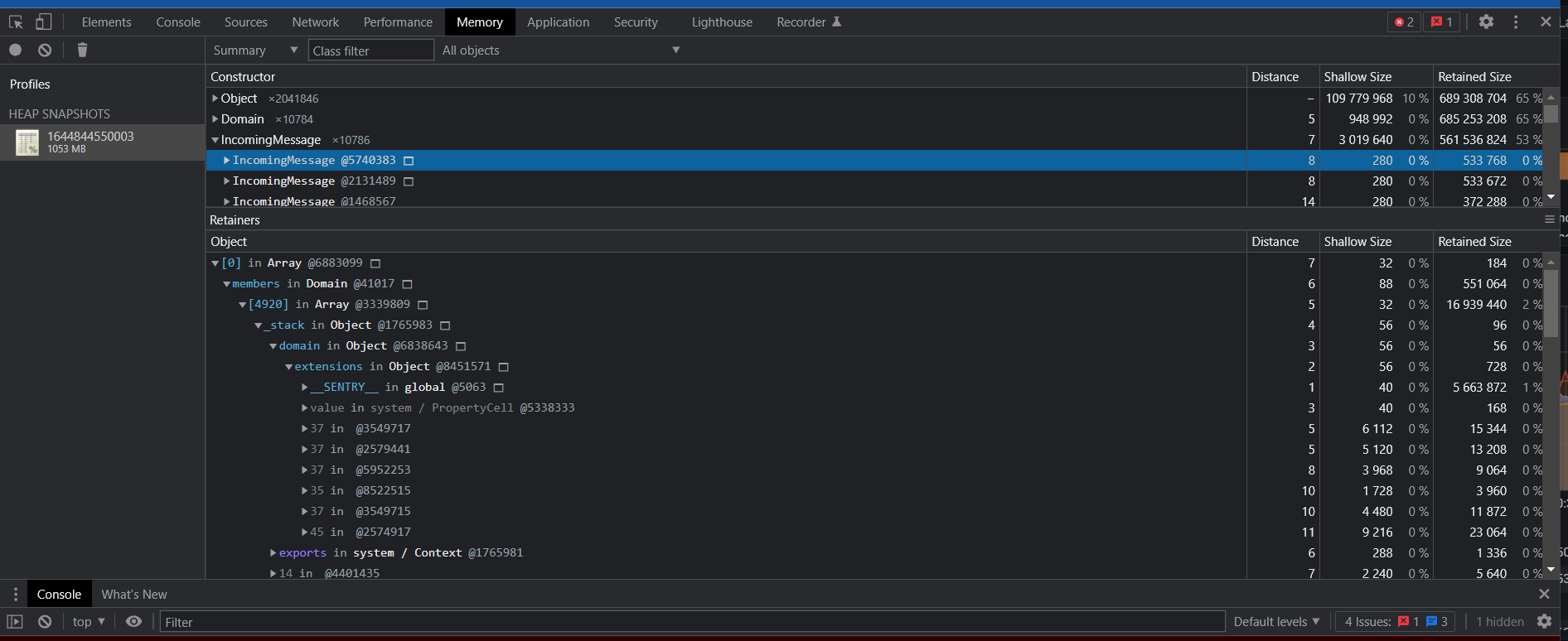 Memory Leak : Sentry prevent memory from being freed · Issue #4611 · getsentry/sentry-javascript ...