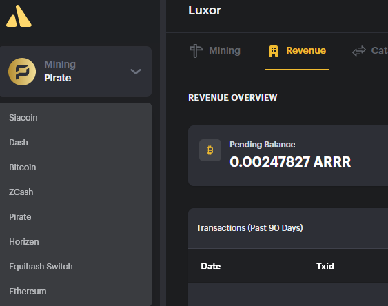 Luxor balances missing - Update: Luxor enabled but not listed in "Host" column of "All Pools ...