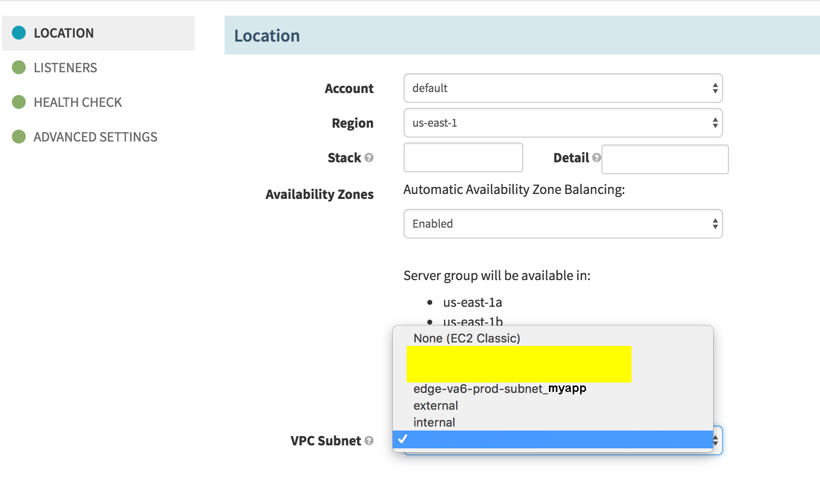 VPC Subnet field doesn't get updated when switching between AWS accounts in the UI · Issue #3242 ...