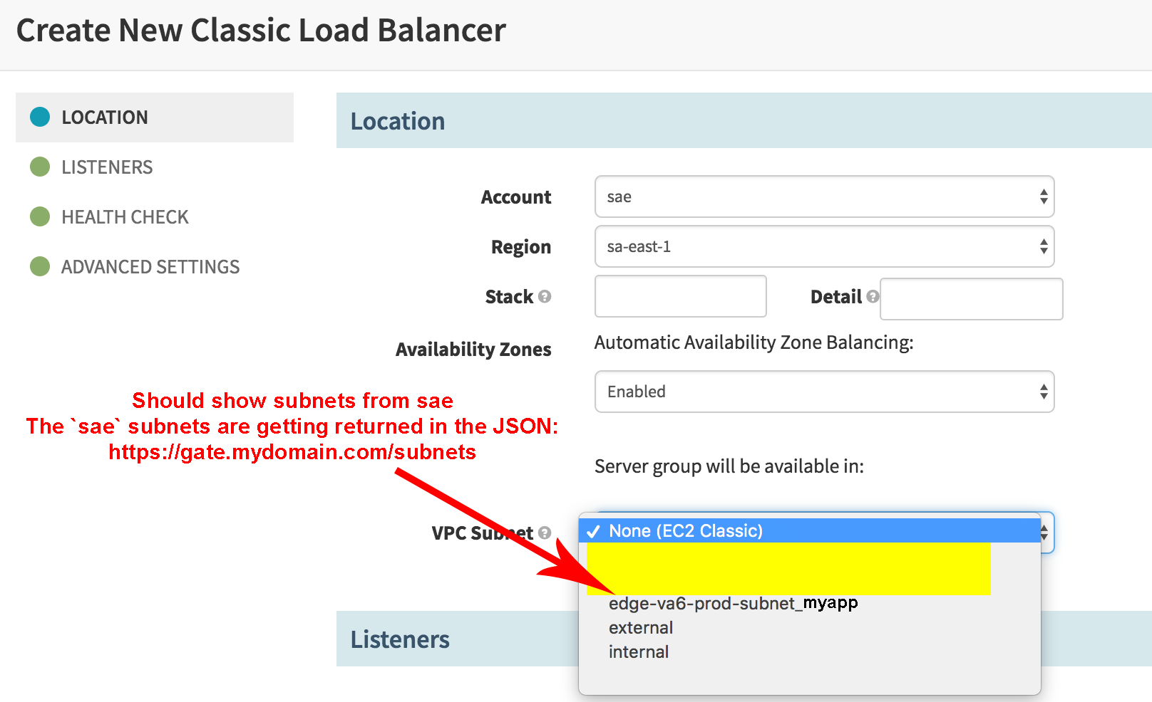 VPC Subnet field doesn't get updated when switching between AWS accounts in the UI · Issue #3242 ...