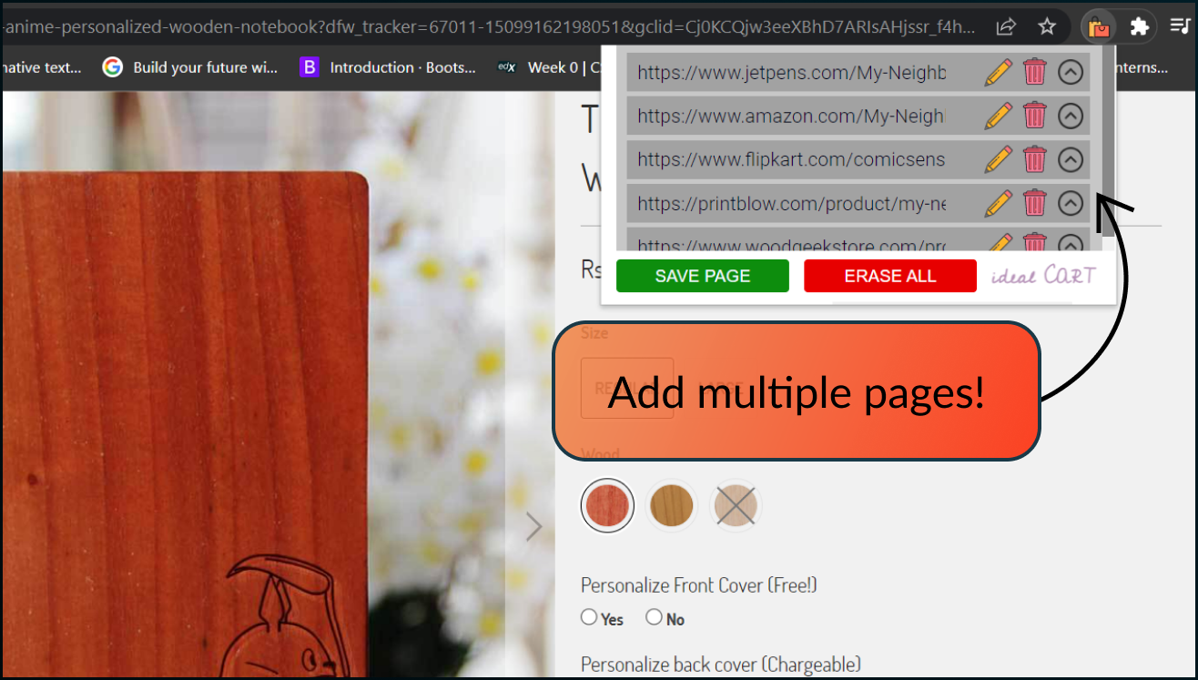 GitHub - Mano-08/idealCart: Save chrome tabs along with an editable ...
