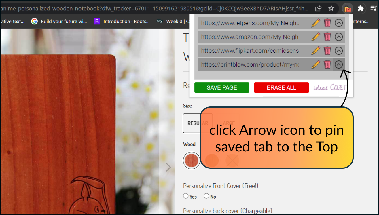 GitHub - Mano-08/idealCart: Save chrome tabs along with an editable ...