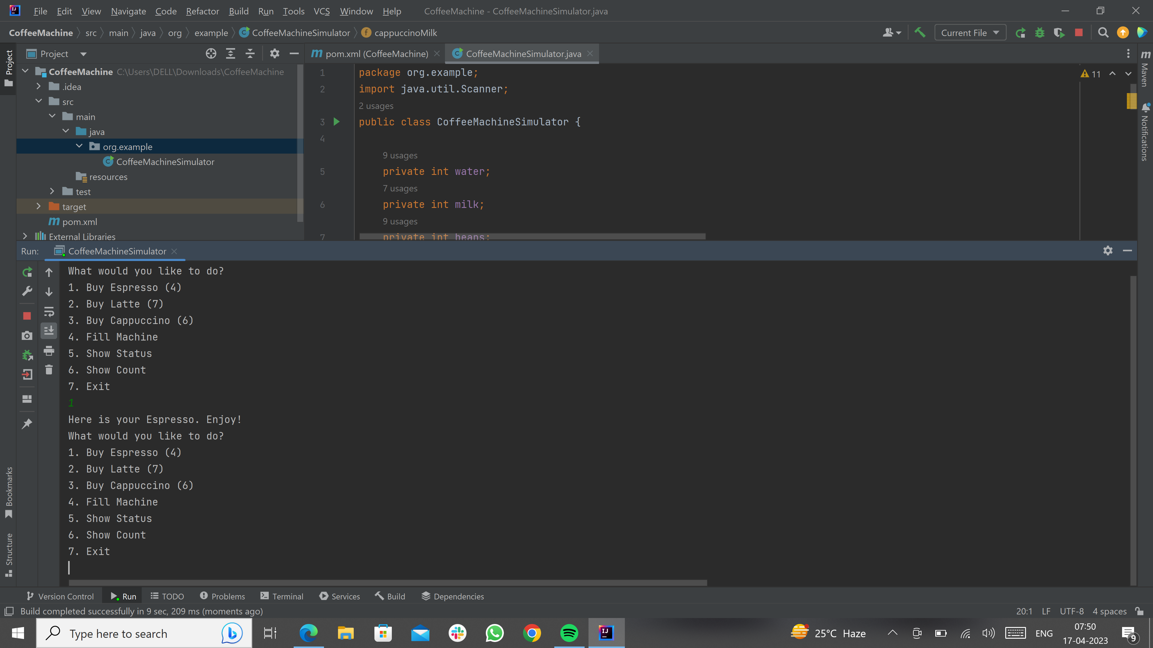 GitHub - tyagiaman707/CoffeeMachineSimulator