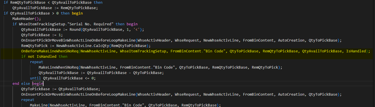 Event Requests Codeunit 7322 Create Inventory Pickmovement · Issue