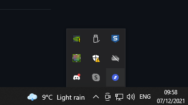 [Windows] Status icon in System tray is missing actions for the first ...
