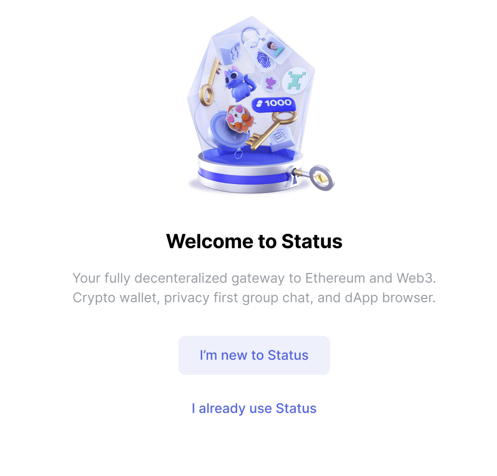 Both buttons on the Welcome to Status screen are highlighted on a fresh launch · Issue #5584 ...