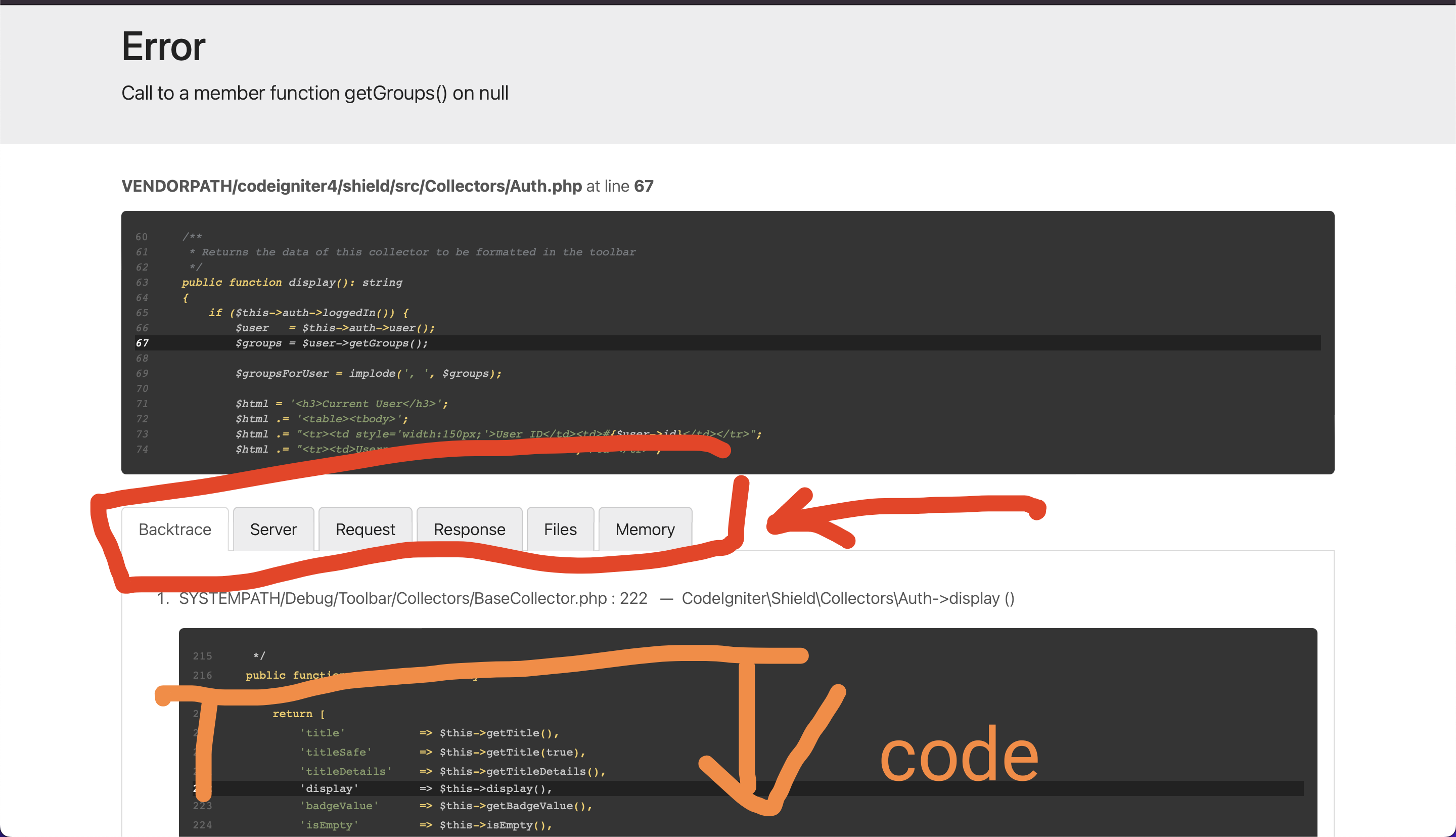 Call to a member function getGroups() on null within logout · Issue #214 · codeigniter4/shield ...
