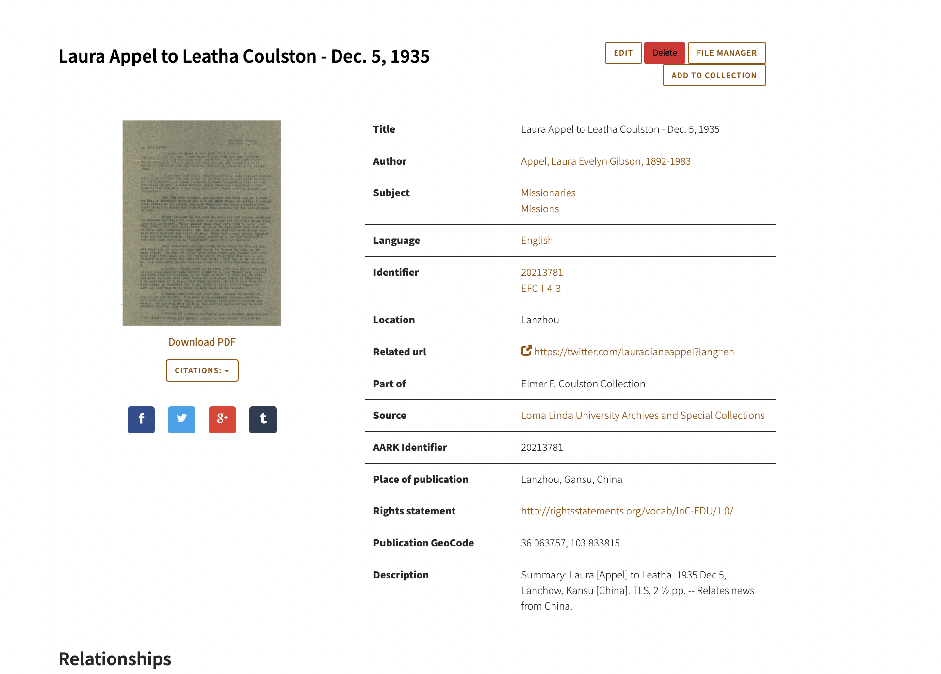 [3] Files associated with a work show up as a string (not human-readable) under Related URL ...