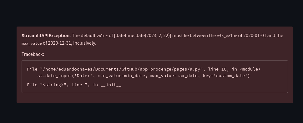 Unecessary Warning For Date Input Widget With Default Value Rewritten By Session State Api