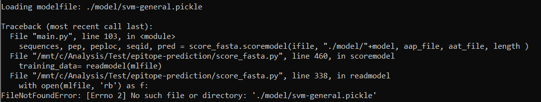 Loading modelfile: ./model/svm-general.pickle => Error in reading model file · Issue #3 · hzi ...