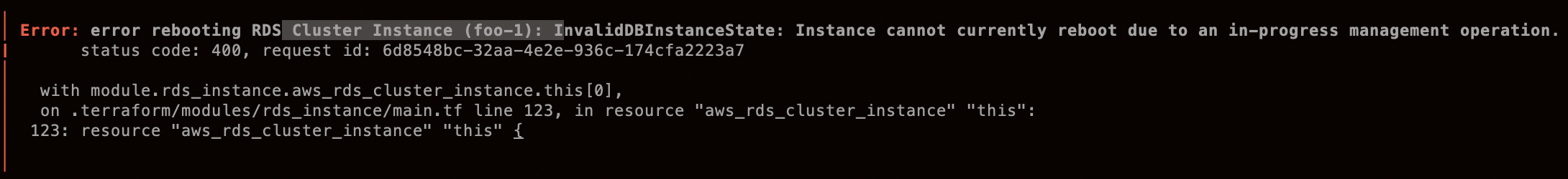 Rds Invaliddbinstancestate · Issue 293 · Terraform Aws Modules Terraform Aws Rds Aurora · Github