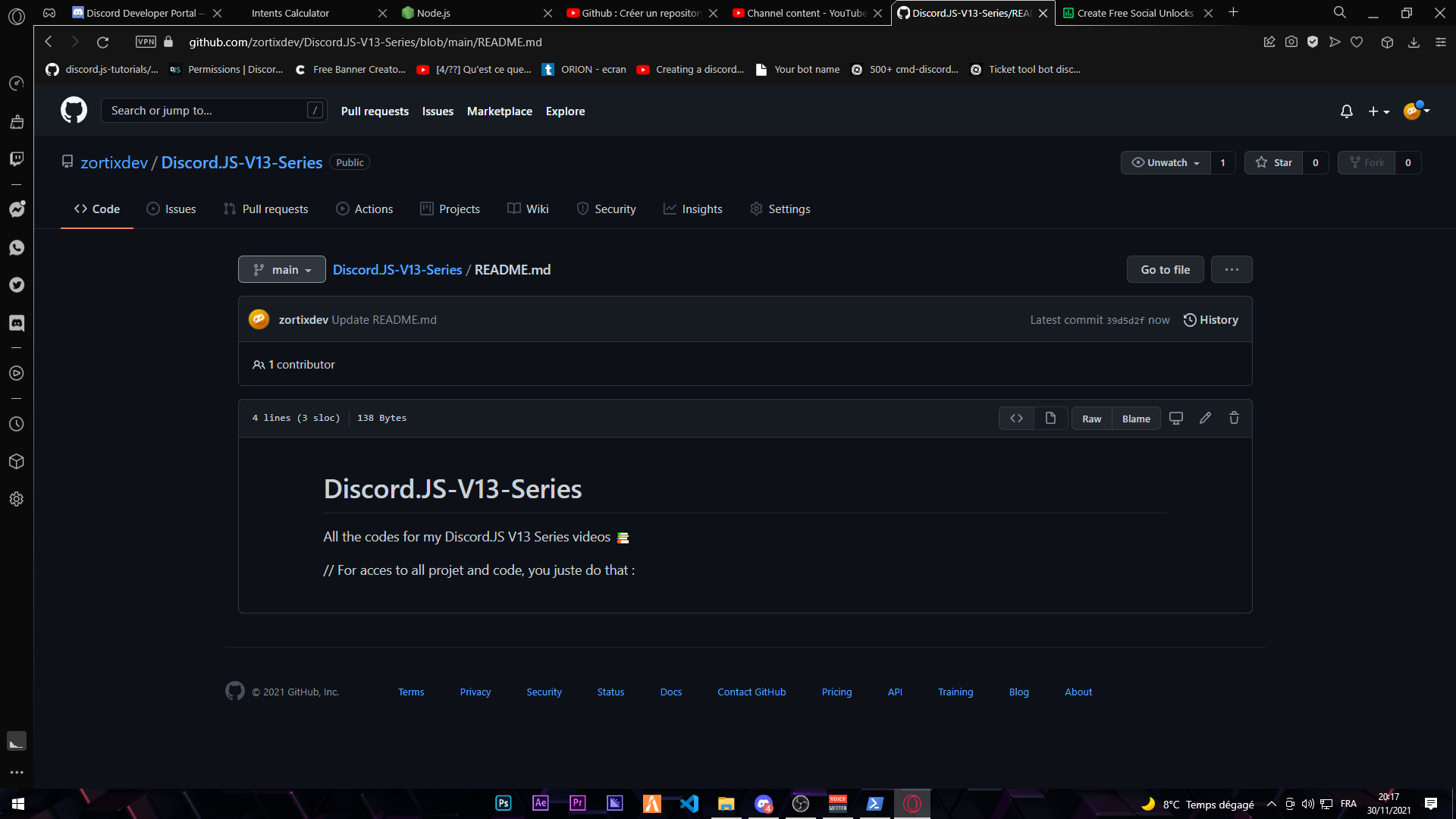 GitHub - zortixdev/Discord.JS-V13-Series: All the codes for my Discord.JS V13 Series videos 📚