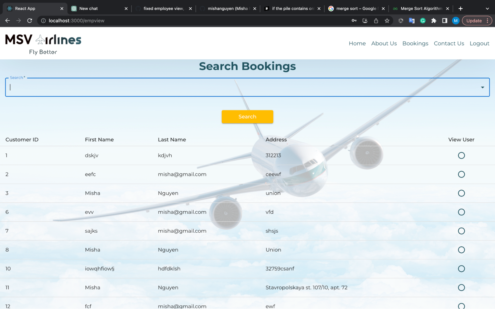 GitHub - mishanguyen/MSV-Airlines