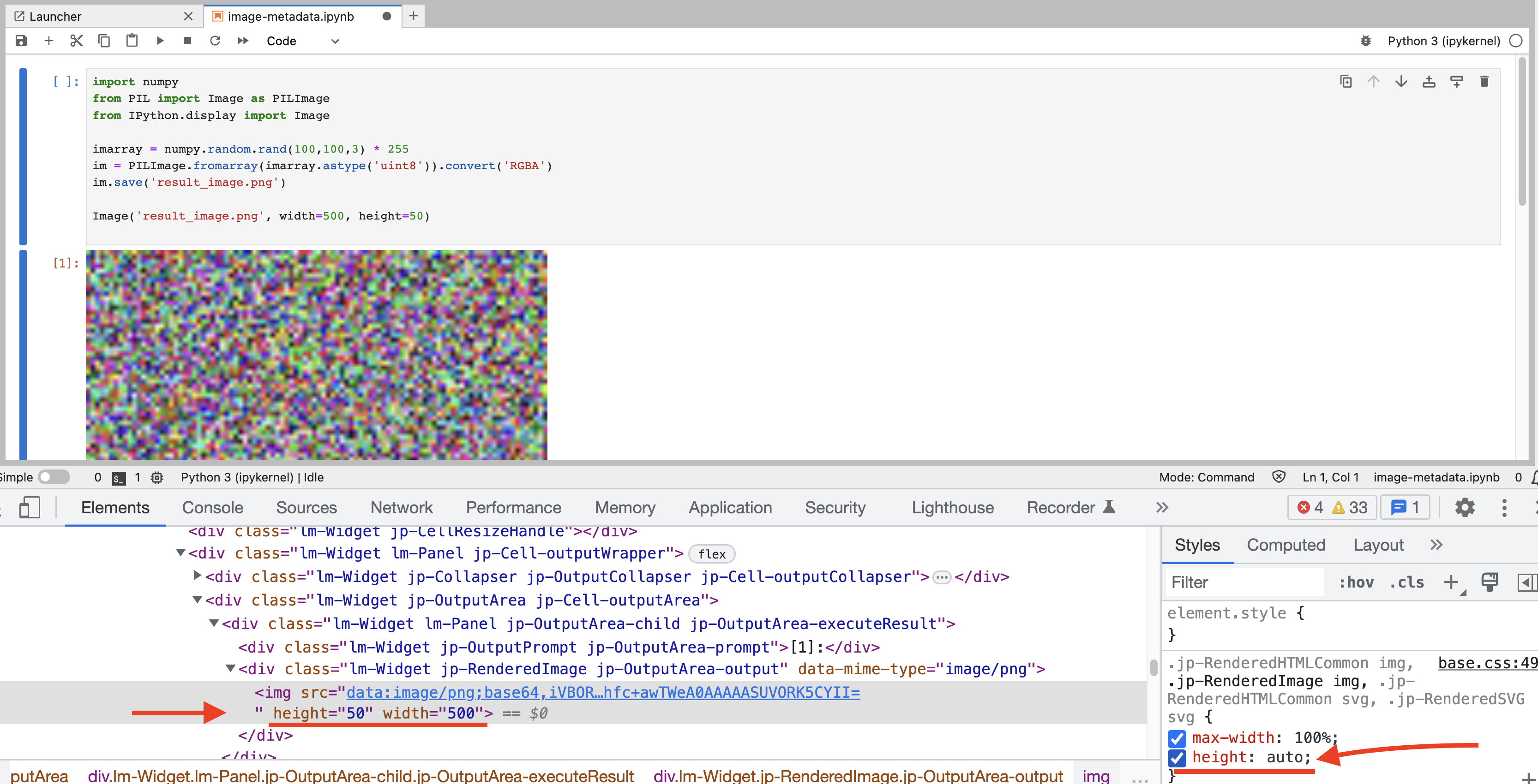 Image height in metadata not respected · Issue #14383 · jupyterlab/jupyterlab · GitHub