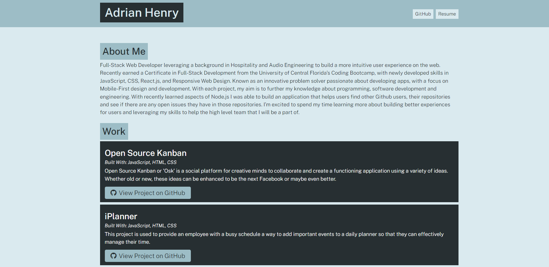 GitHub - AdrianHenry15/Portfolio-Generator-API