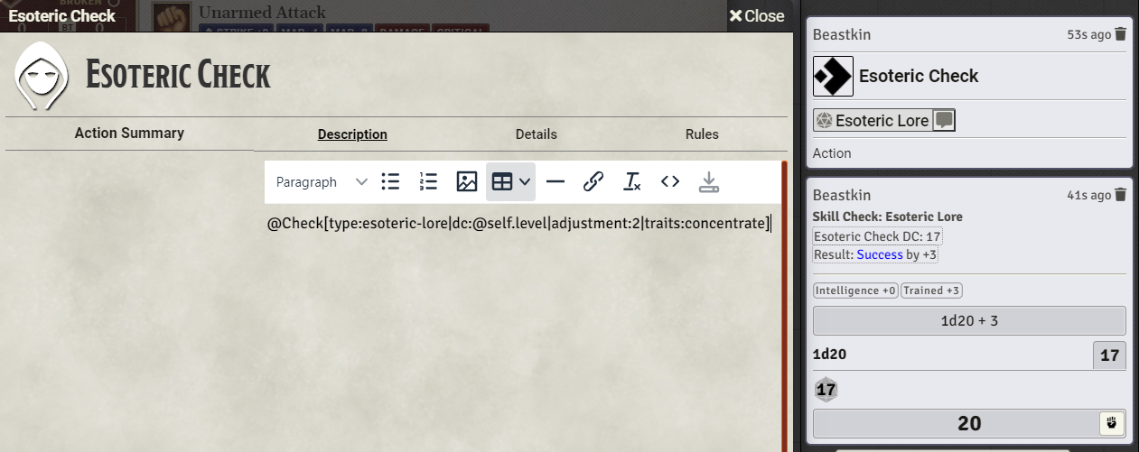 @Check for a lore skill not rolling · Issue #3557 · foundryvtt/pf2e · GitHub