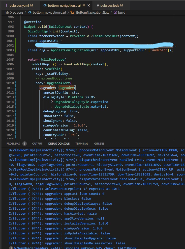 showing "XmlParserException: