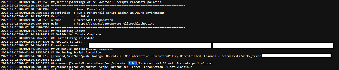 AzurePowershell@4 on MS Hosted agent Ubuntu 20.04 has had it's Az module version updated without ...