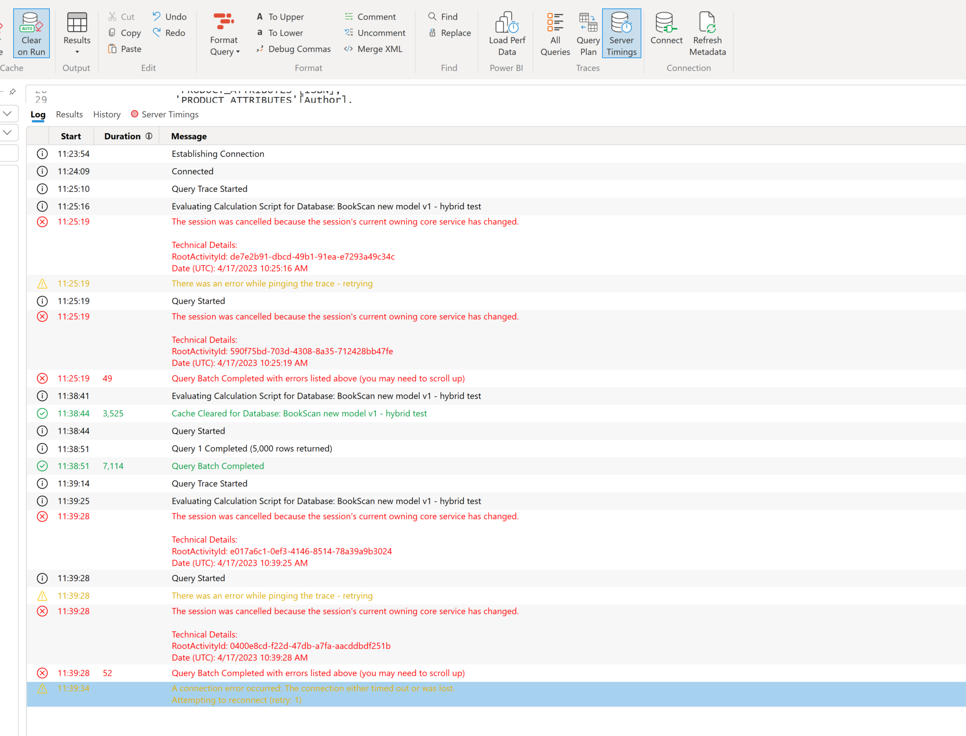 Unable to run queries with Server Timings enabled · Issue #1097 · DaxStudio/DaxStudio · GitHub