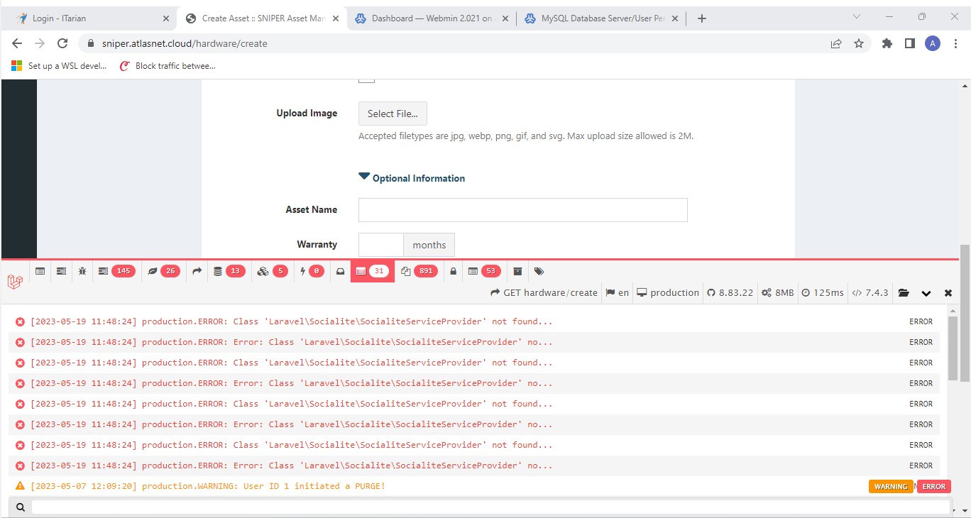 Following Auto Upgrade Drop Down Fields Are No Longer Populated · Issue 13059 · Snipe Snipe It