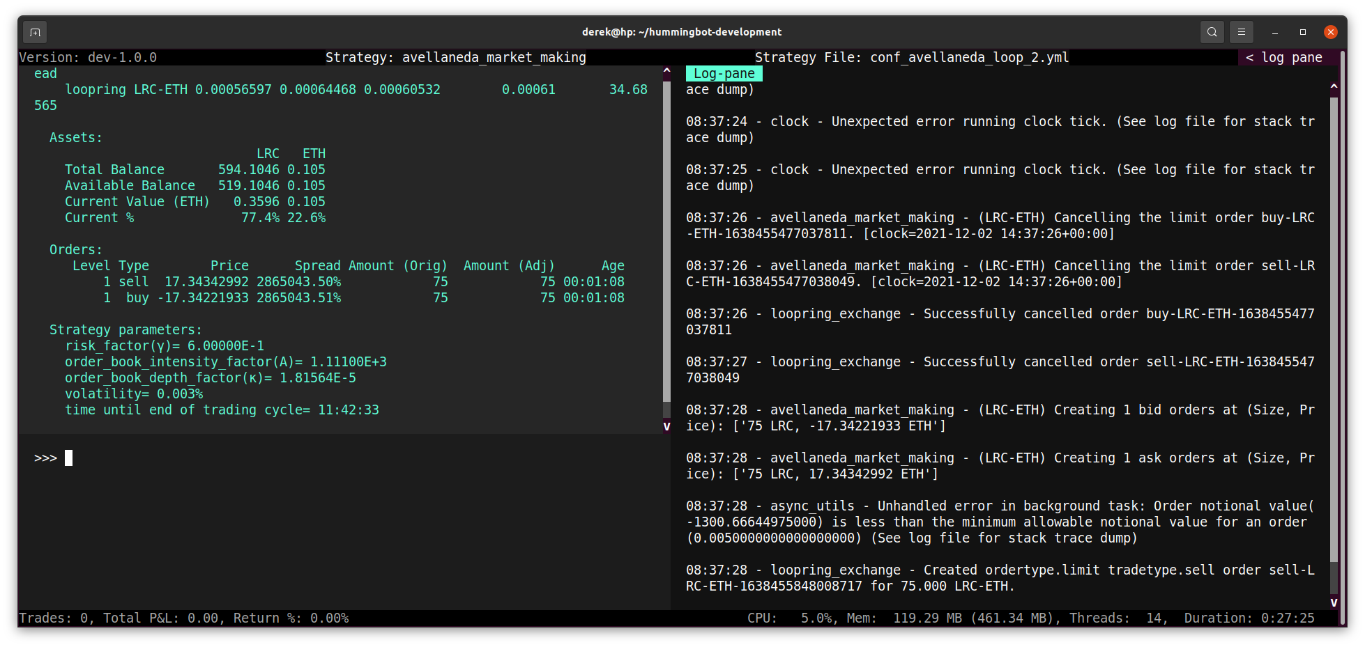 hummingbot-development avellaneda severely broken · Issue #4852 ...