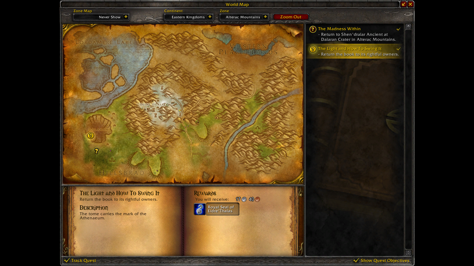 Dire Maul Book Quests All Have Incorrect Handin Location · Issue #9458 ...