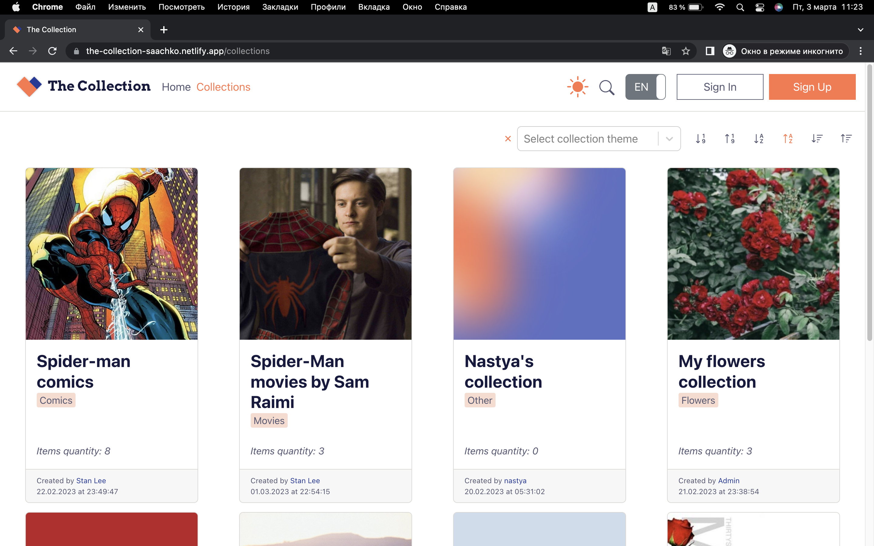 GitHub - saachko/the-collection: project for itransition internship