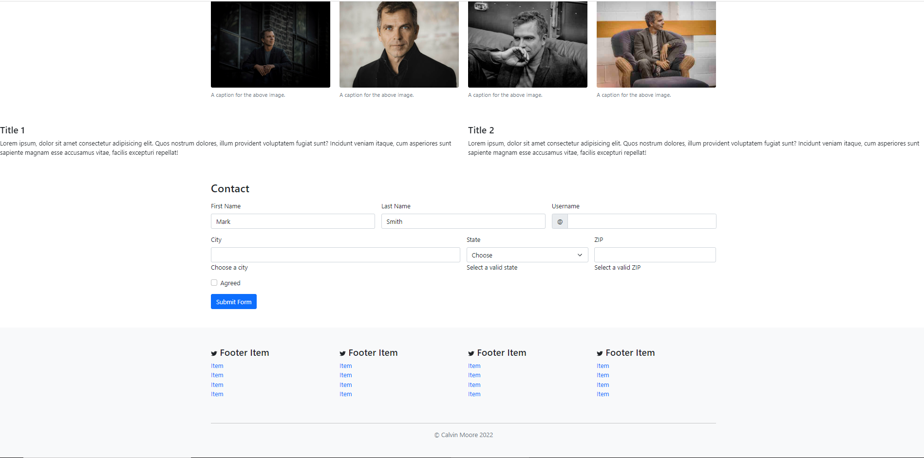 GitHub - calvinM17/bootstrapTemplate: A starter template made with Bootstrap