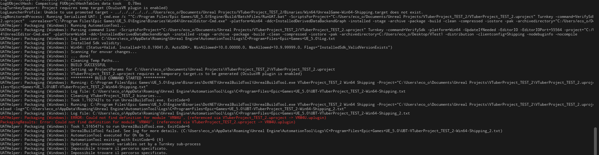 Packaging (Windows): ERROR: Could not find definition for module 'VRM4U' · Issue #192 · ruyo ...