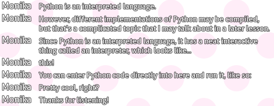 Python Tip - Interpreter - not in History · Monika-After-Story ...