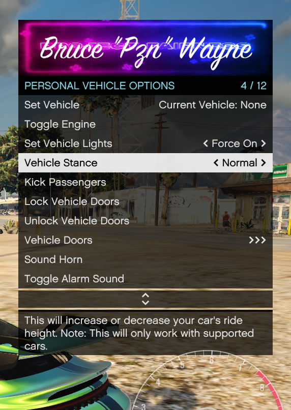 Los Santos Tuners (Vehicle Stance/Drift Tires) options added · Issue #13 · ProjectFairnessLabs ...