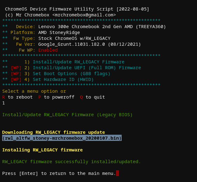 CTRL + L doesn't open legacy boot mode · Issue #228 · MrChromebox/scripts · GitHub