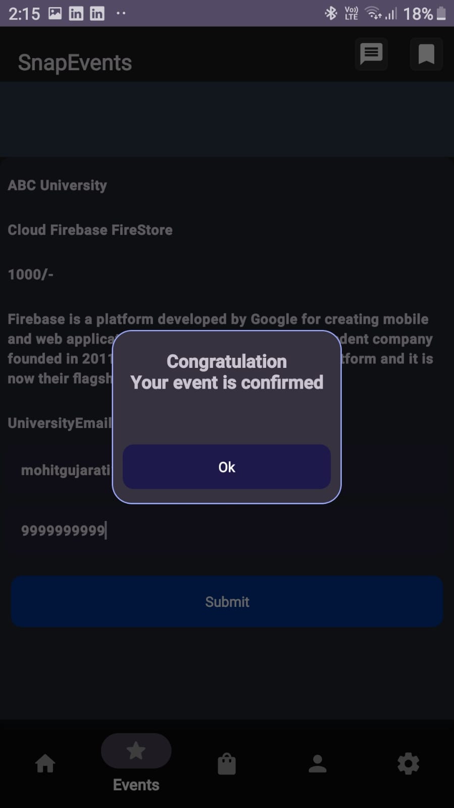 GitHub - MohitGujarati/SnapEvents