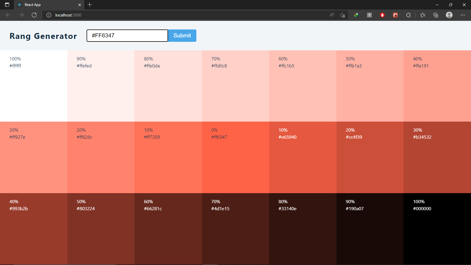 GitHub - stupidcoder22/Color-Shade-Generator